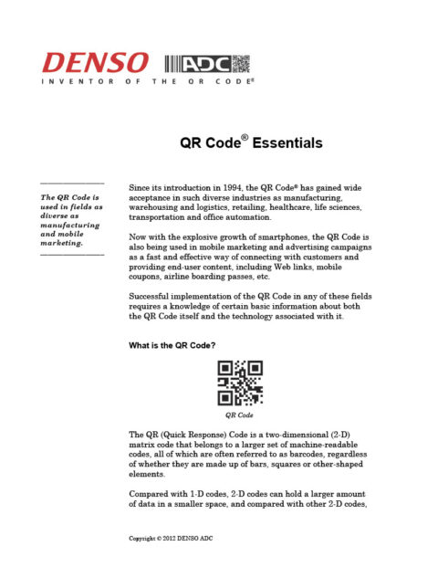 QR Code Essentials White Paper - PDF Download - DENSO ADC
