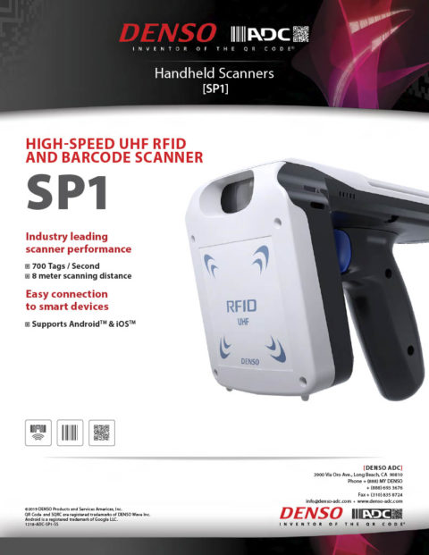 SP1 Product Sheet - Handheld RFID Scanner - DENSO ADC