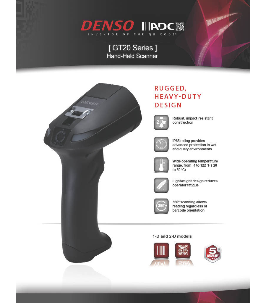 GT20 Product Brochure - Handheld Scanner - DENSO ADC