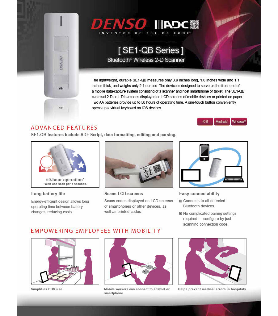 SE1 QB Product Sheet - Wireless 2D Scanner - DENSO ADC